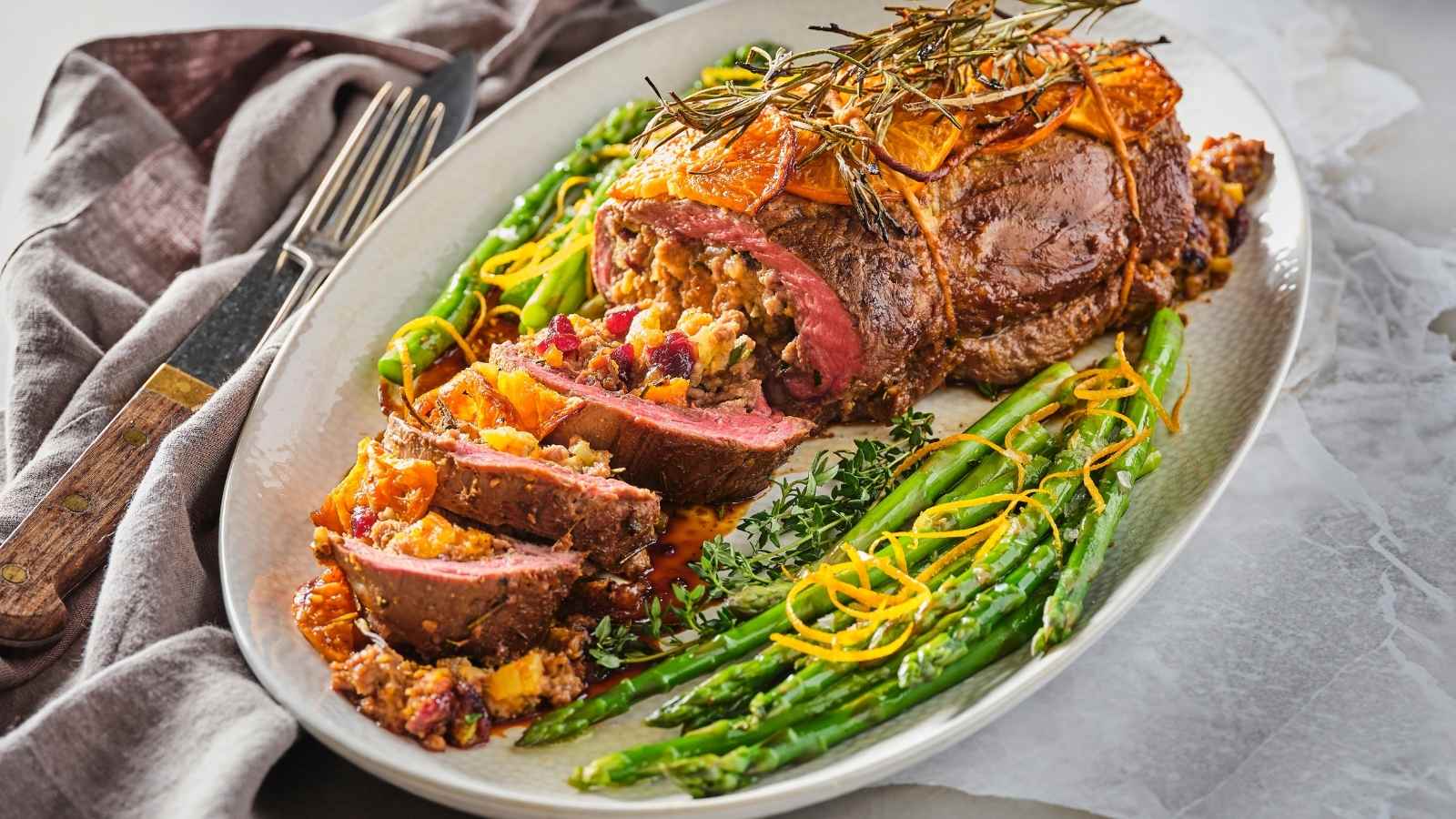 Glazed Veal Tenderloin with Cranberry & Apricot Stuffing - Island Gurl ...